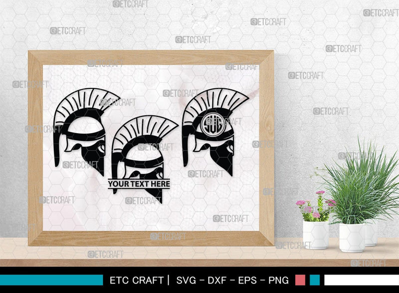 Greek Helmet Monogram, Greek Helmet Silhouette, Greek Helmet SVG ...