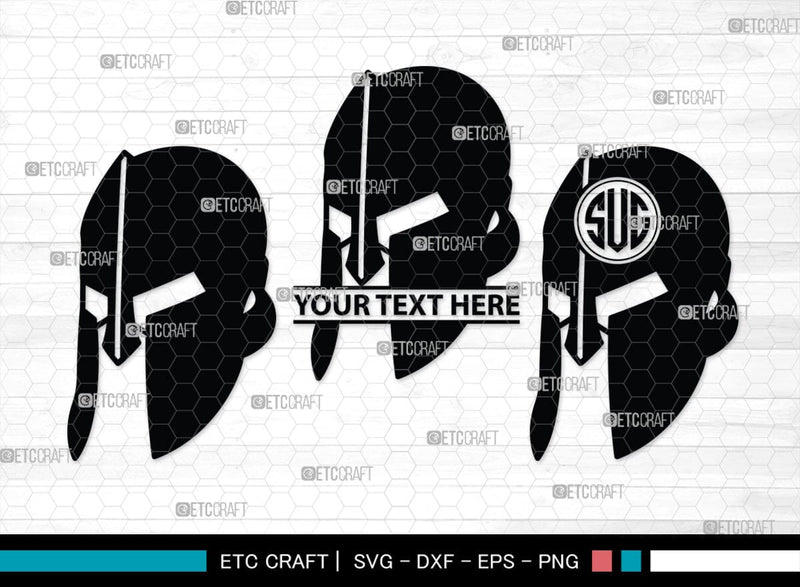 Greek Helmet Monogram, Greek Helmet Silhouette, Greek Helmet SVG ...