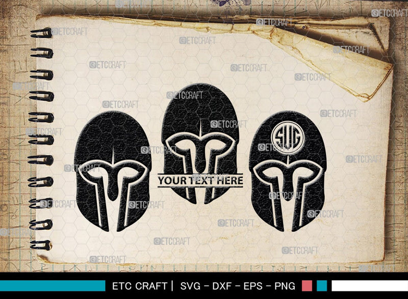 Greek Helmet Monogram, Greek Helmet Silhouette, Greek Helmet SVG ...