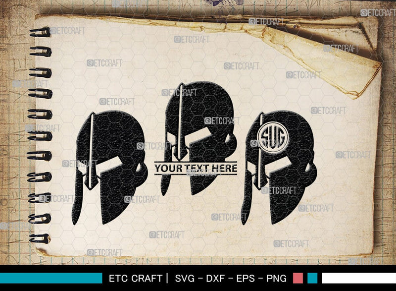 Greek Helmet Monogram, Greek Helmet Silhouette, Greek Helmet SVG ...