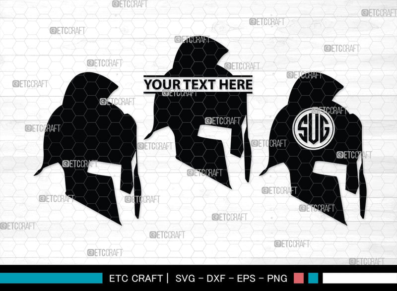 Greek Helmet Monogram, Greek Helmet Silhouette, Greek Helmet SVG ...