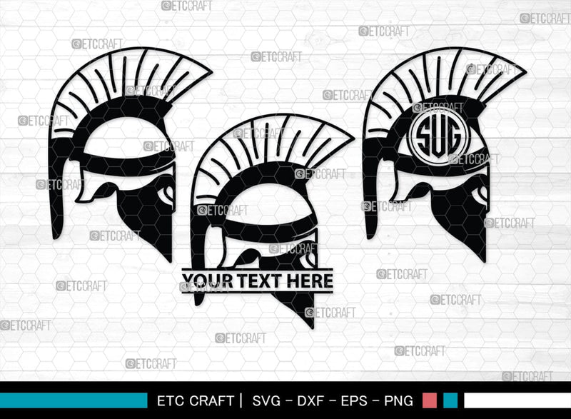Greek Helmet Monogram, Greek Helmet Silhouette, Greek Helmet SVG ...