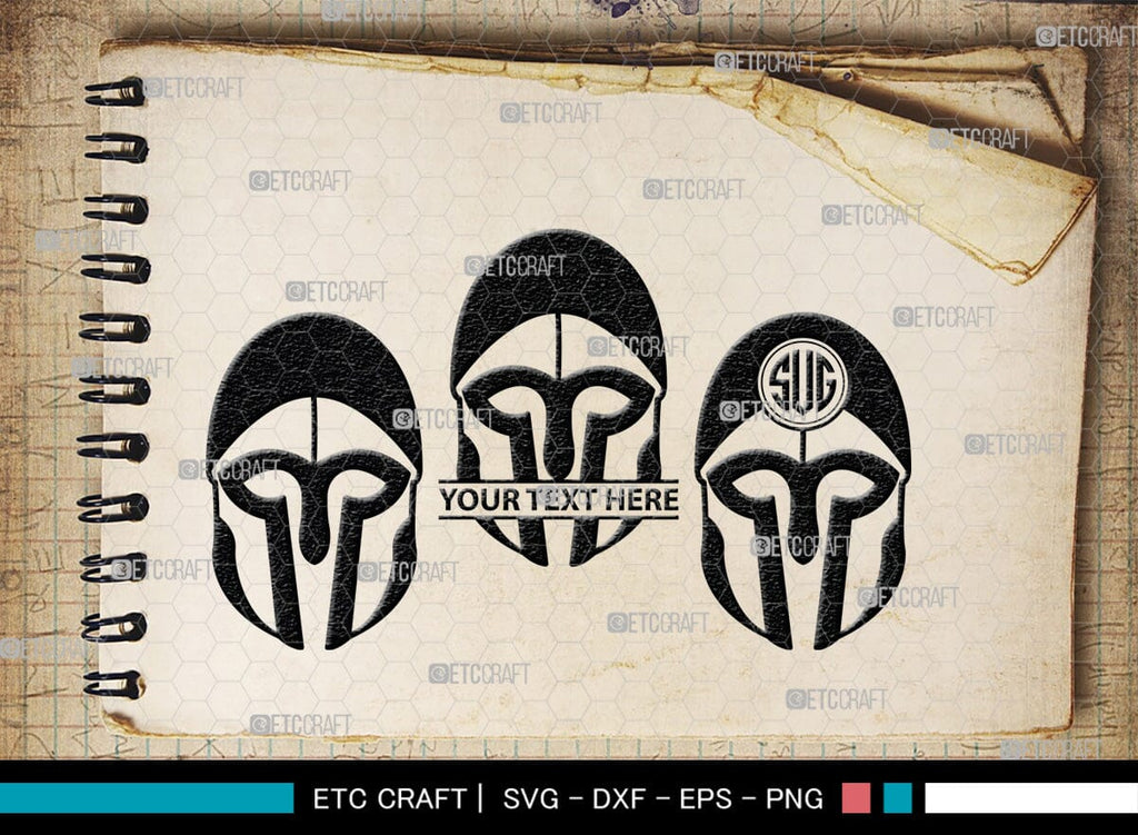 Greek Helmet Monogram, Greek Helmet Silhouette, Greek Helmet SVG ...