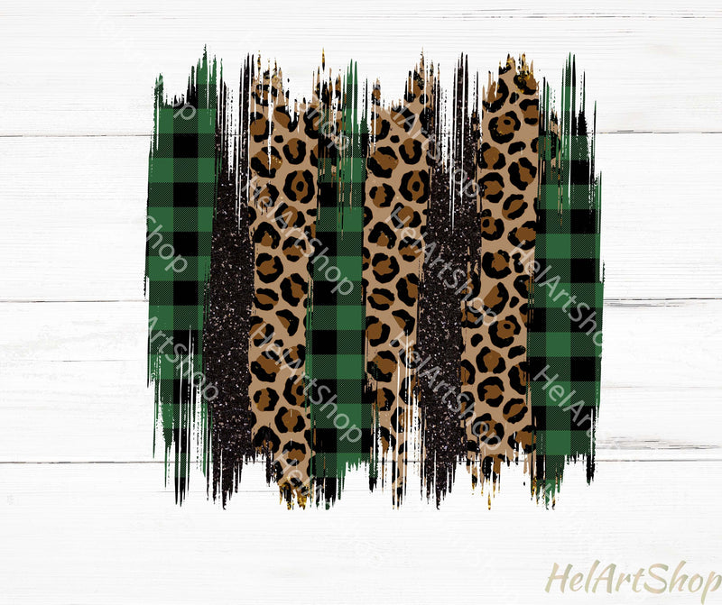 Green Christmas Brush stroke png, Sublimation png, Buffalo Plaid - So ...