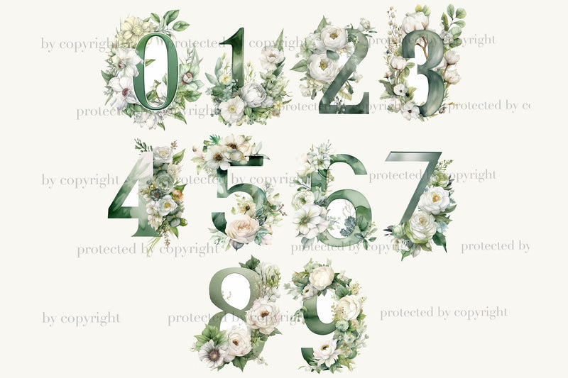 Greenery Alphabet | Lettering Clipart Bundle - So Fontsy