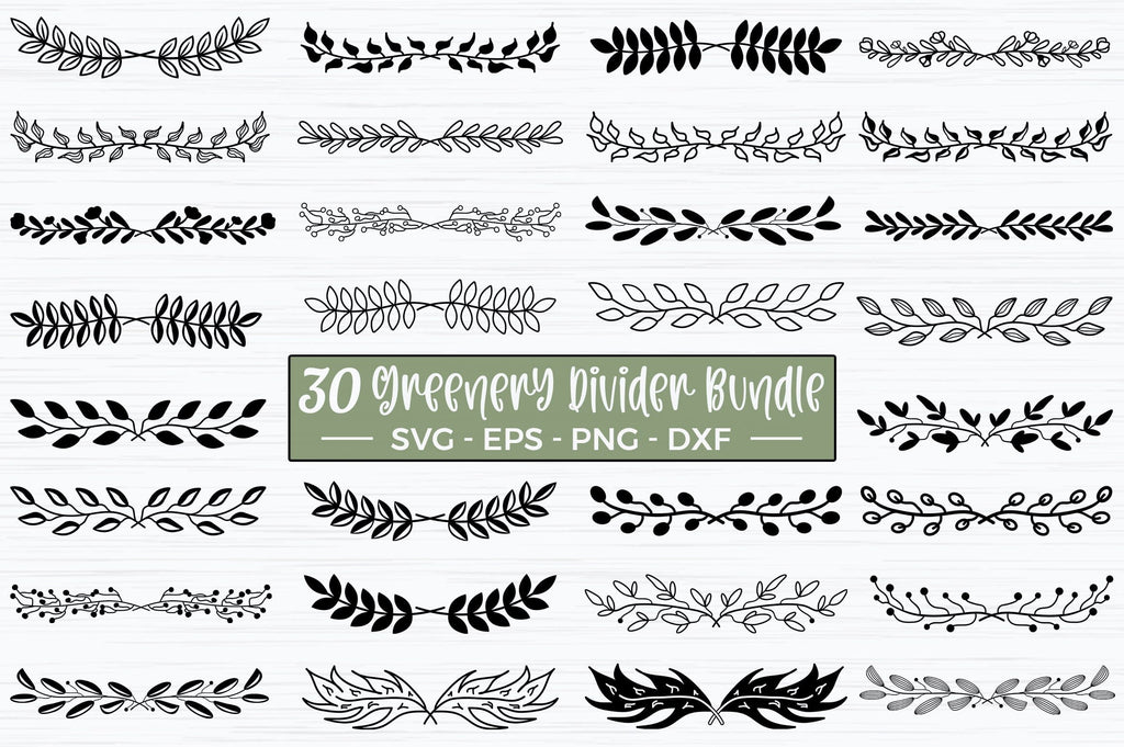 Greenery Leaf Divider Svg Bundle - So Fontsy