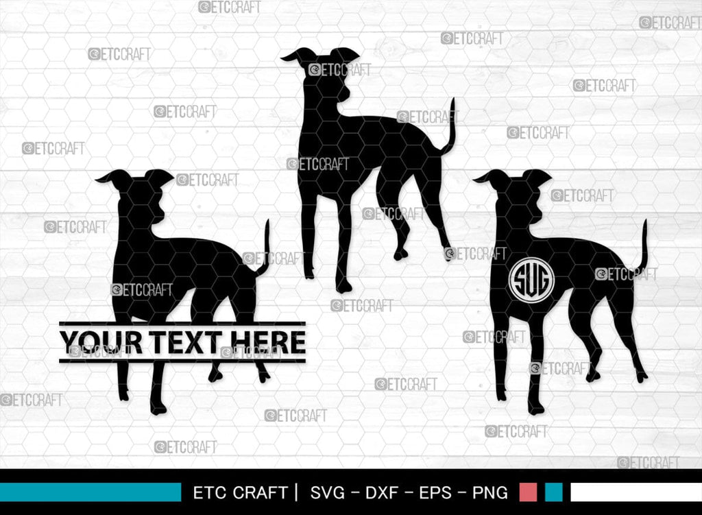 Greyhound Dog Monogram, Greyhound Dog Silhouette, Greyhound Svg, Dog ...