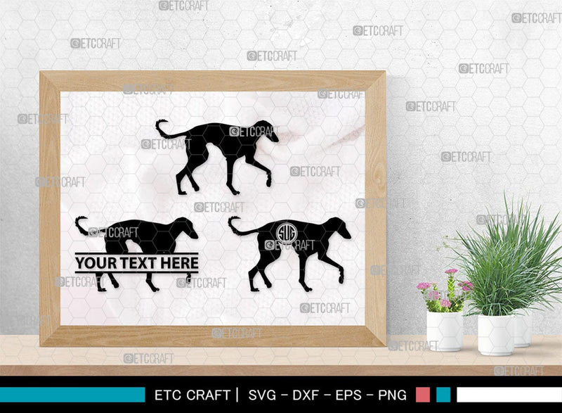Greyhound Dog Monogram, Greyhound Dog Silhouette, Greyhound Svg, Dog ...