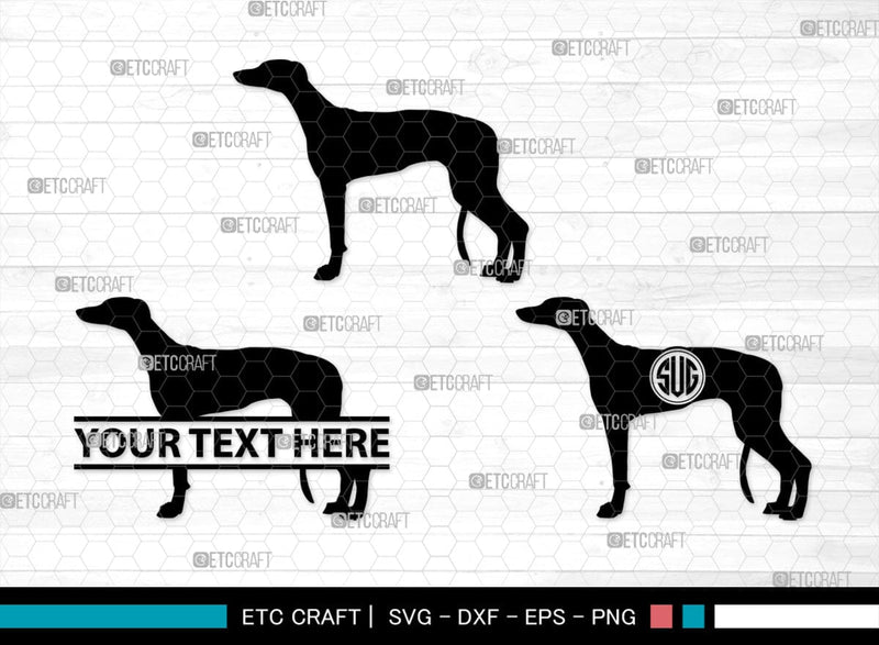 Greyhound Dog Monogram, Greyhound Dog Silhouette, Greyhound Svg, Dog ...