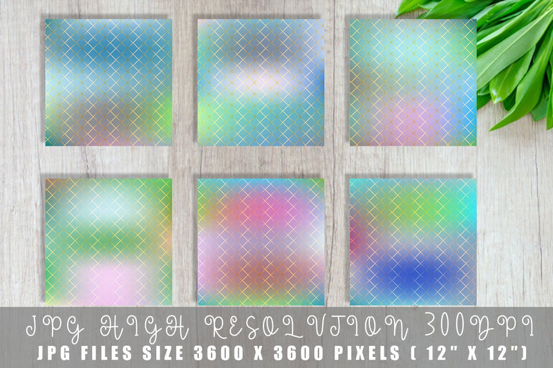 Grid pattern digital paper with gradient color background - So Fontsy