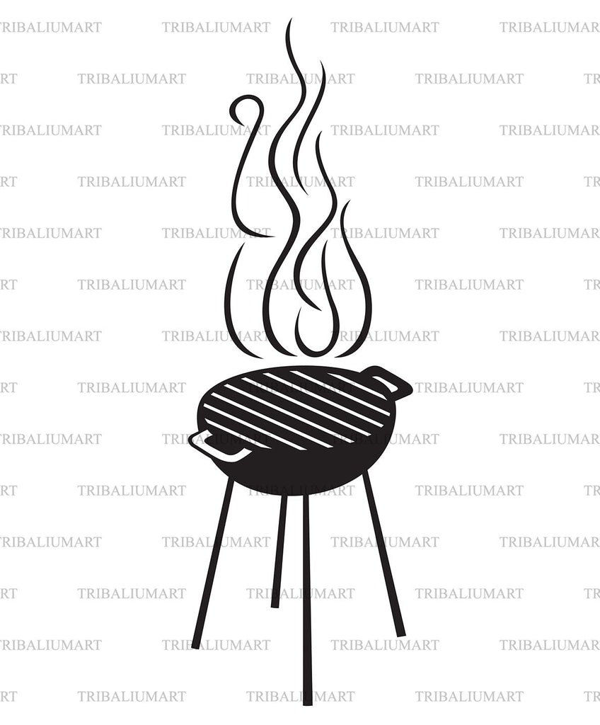 Grill - Cook Out. Cut files for Cricut. Clip Art silhouettes (eps, svg ...
