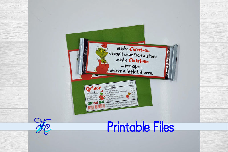 Grinch Candy Bar Wrapper - So Fontsy