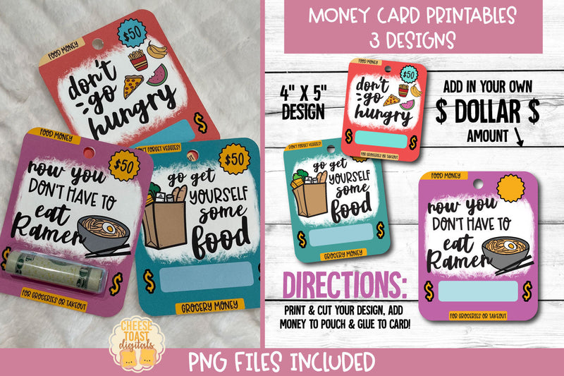 Grocery Money Card PNG Designs | Food Money Gift - So Fontsy