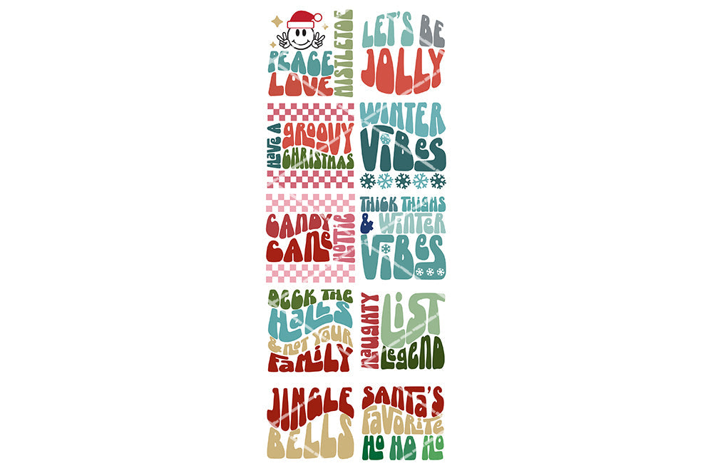 Groovy Christmas Mega Sticker PNG Bundle | 50 Designs - So Fontsy