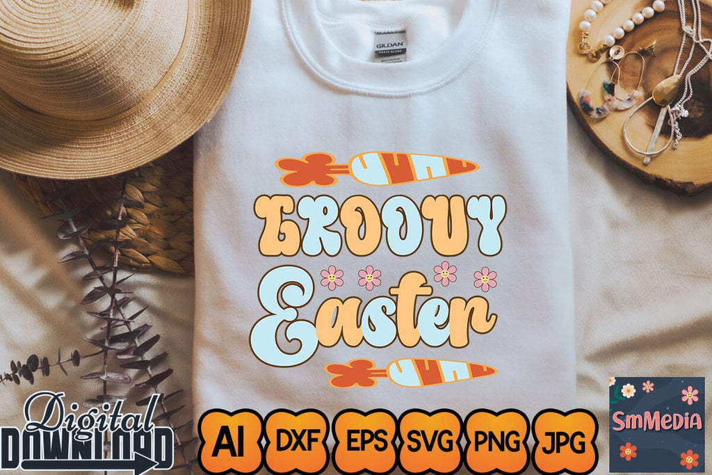 Groovy Easter,Retro Easter SVG Bundle, Easter Svg files, Spring Svg ...