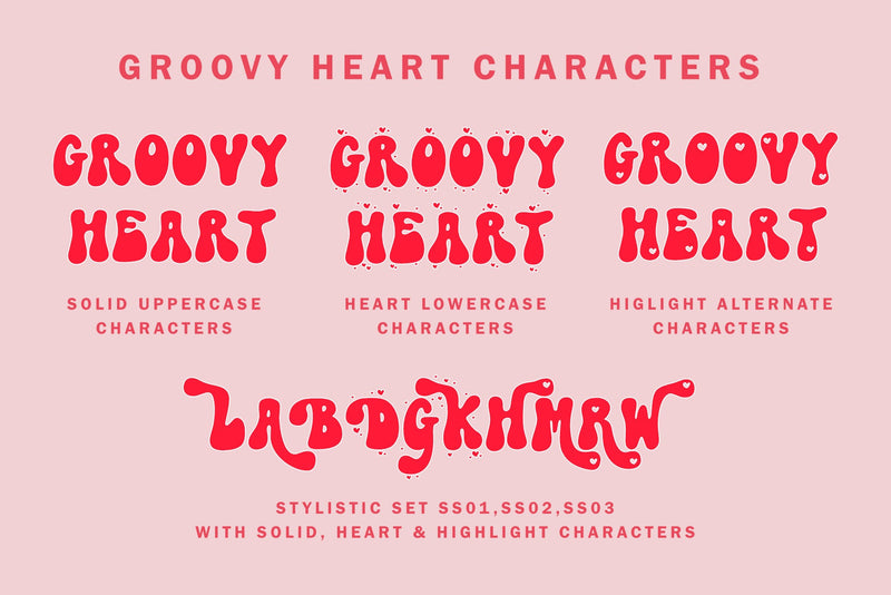 Groovy Heart - Retro 70's Children Font - Jimtype Studio - So Fontsy