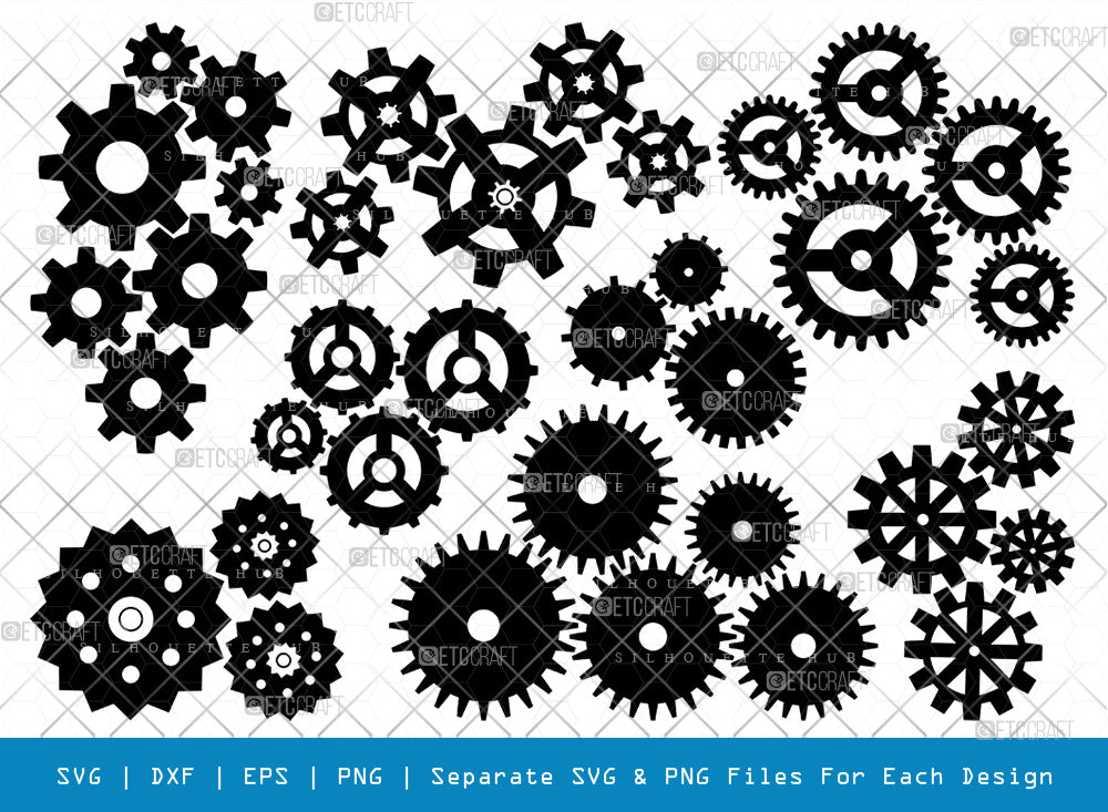 Growing Gears SVG, Gears Silhouette, Metal Gears Svg, Machine Gear Svg ...