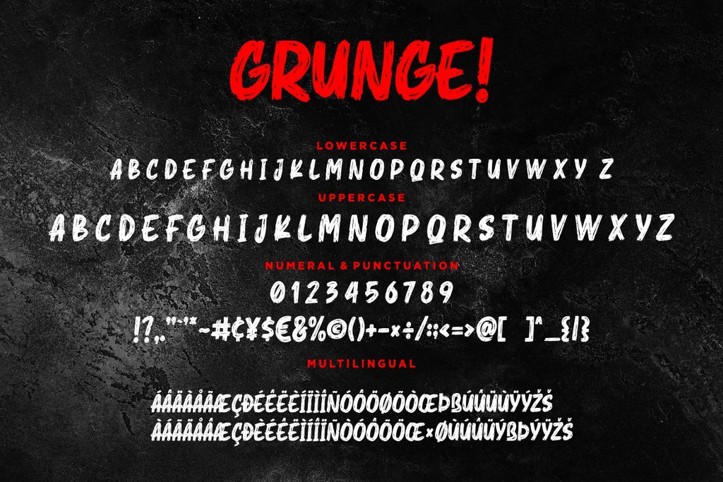 Grunge! Bold Brush Typeface - So Fontsy