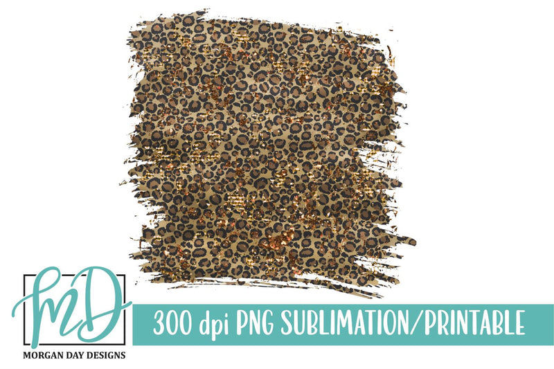 Grunge Glitter Leopard Background Sublimation PNG - So Fontsy