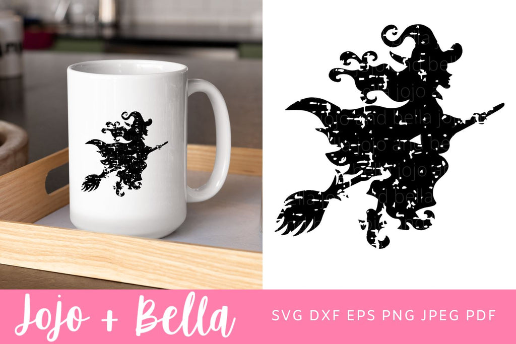 Grunge Witch SVG, Distressed Witch, Witch Svg, Witch Cut File, Witch ...