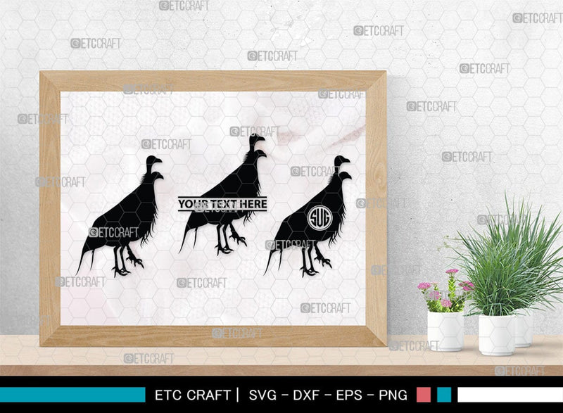 Guinea Fowl Monogram, Guinea Fowl Silhouette, Guinea Fowl SVG, Fowl Svg ...