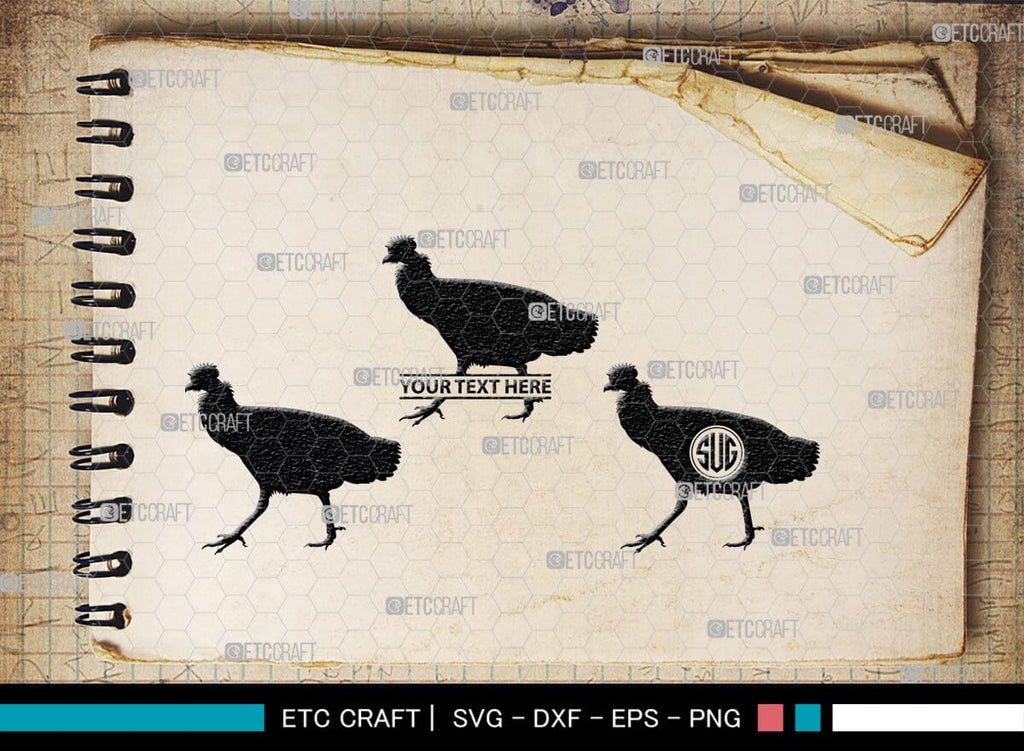 Guinea Fowl Monogram, Guinea Fowl Silhouette, Guinea Fowl SVG, Fowl Svg ...