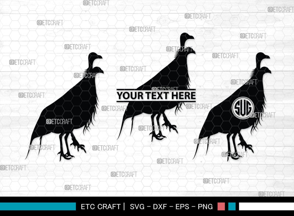 Guinea Fowl Monogram, Guinea Fowl Silhouette, Guinea Fowl SVG, Fowl Svg ...