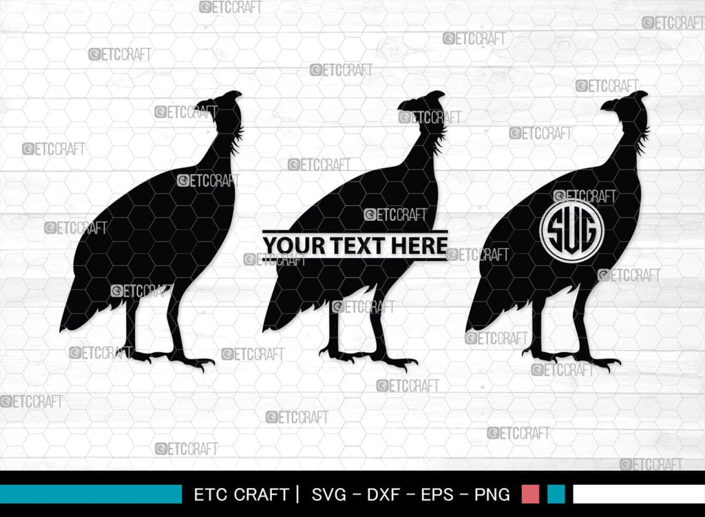 Guinea Fowl Monogram, Guinea Fowl Silhouette, Guinea Fowl SVG, Fowl Svg ...