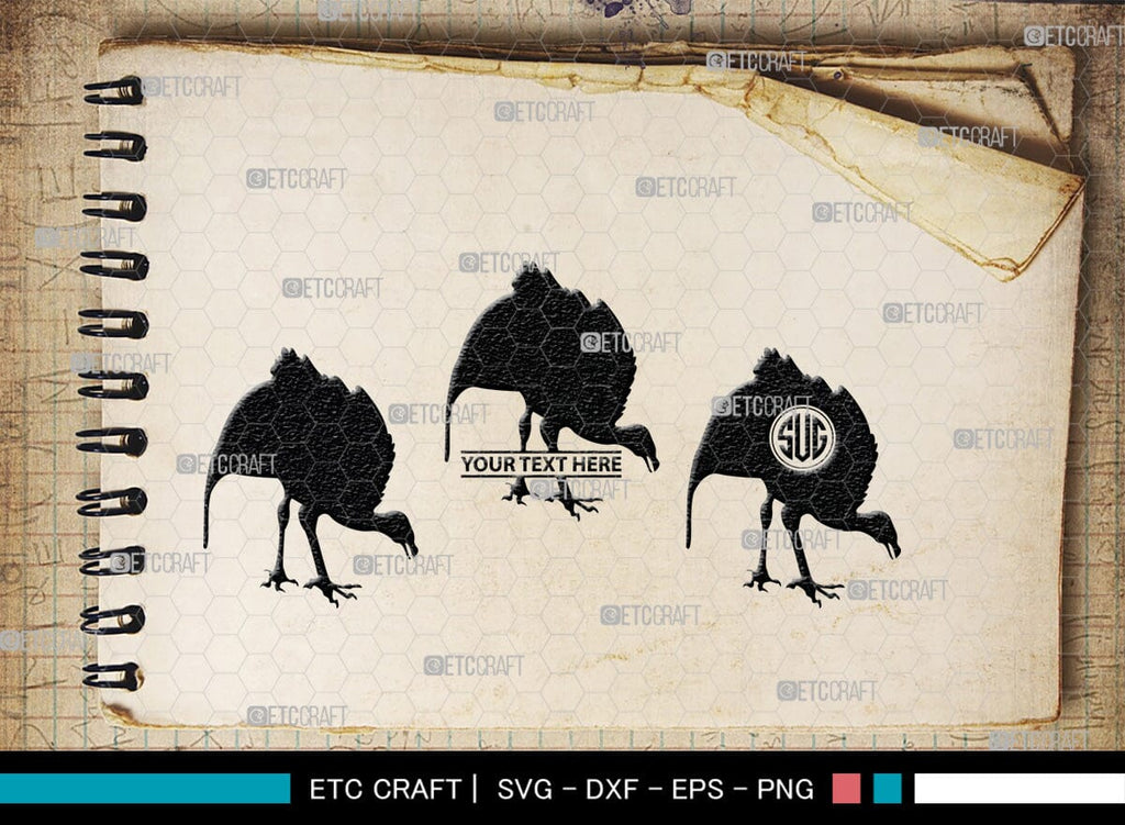 Guinea Fowl Monogram, Guinea Fowl Silhouette, Guinea Fowl SVG, Fowl Svg ...