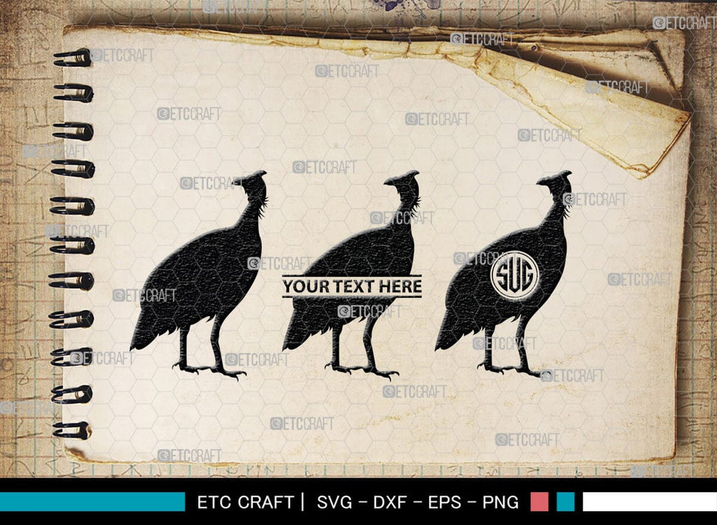 Guinea Fowl Monogram, Guinea Fowl Silhouette, Guinea Fowl SVG, Fowl Svg ...