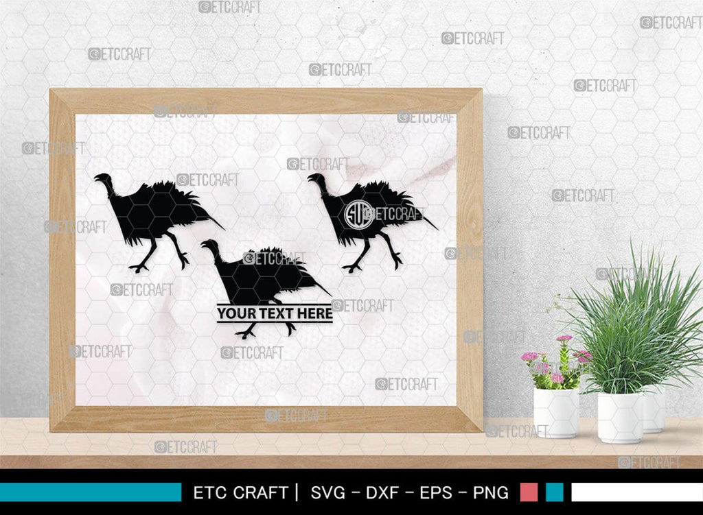 Guinea Fowl Monogram, Guinea Fowl Silhouette, Guinea Fowl SVG, Fowl Svg ...