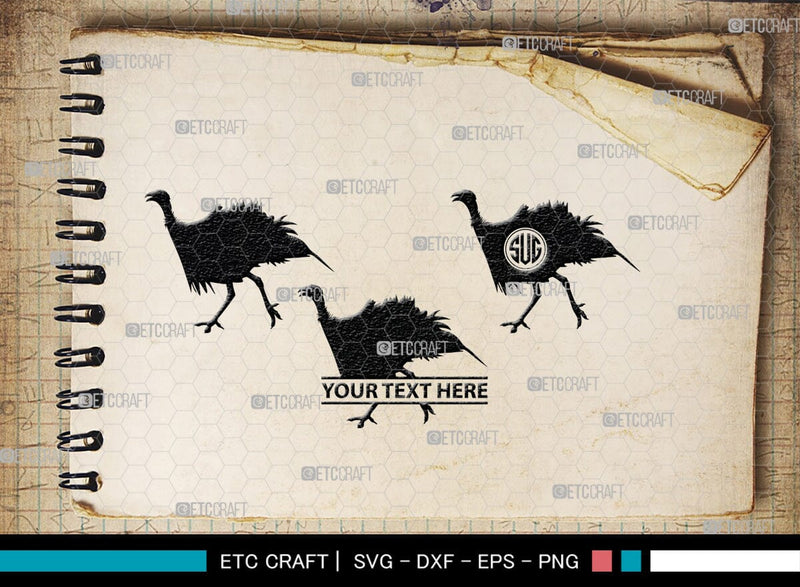 Guinea Fowl Monogram, Guinea Fowl Silhouette, Guinea Fowl SVG, Fowl Svg ...