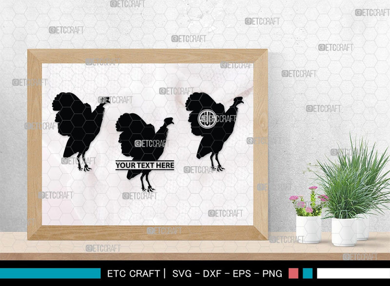 Guinea Fowl Monogram, Guinea Fowl Silhouette, Guinea Fowl SVG, Fowl Svg ...