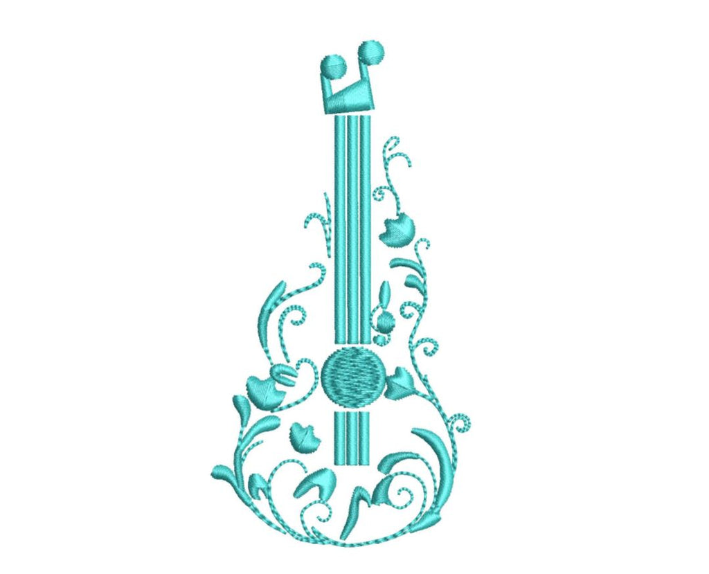 Guitar Machine Embroidery Design - So Fontsy