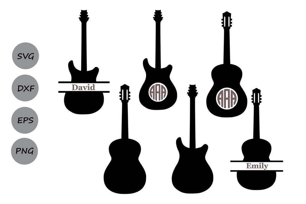 Guitar Monogram| Electric Guitar SVG Cut Files - So Fontsy