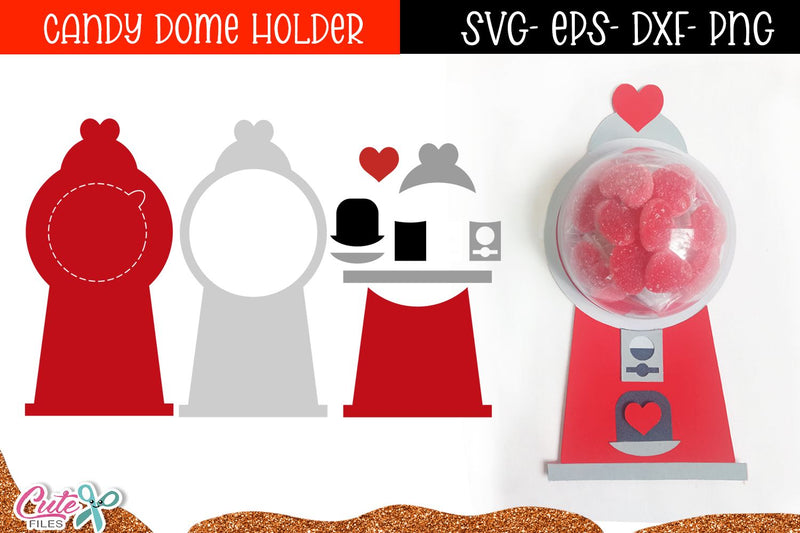Gumball Machine Candy Dome | Valentines day SVG - So Fontsy