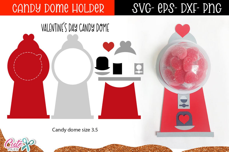 Gumball Machine Candy Dome | Valentines day SVG - So Fontsy