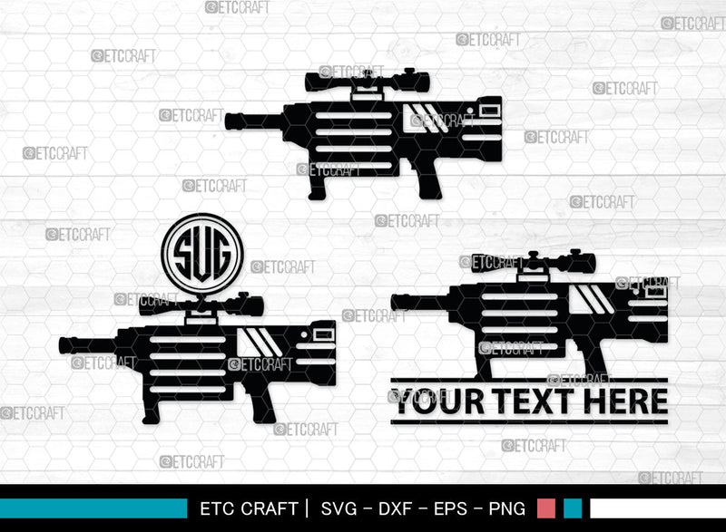 Gun Monogram, Revolver Silhouette, Gun SVG, Gun Silhouettes, Pistol Svg ...