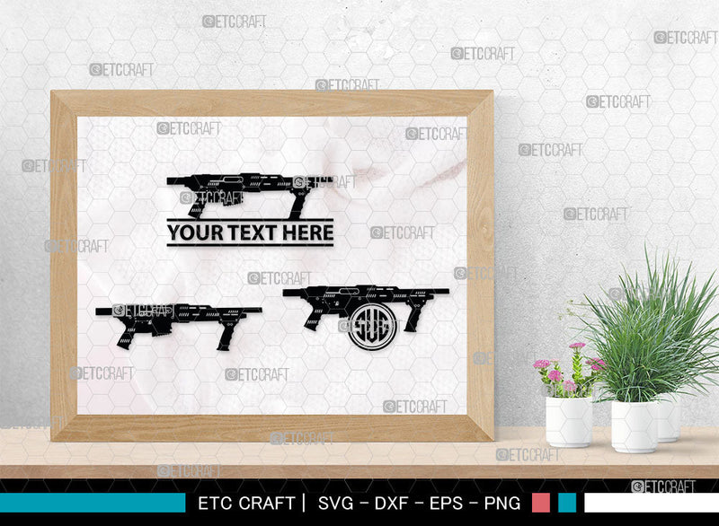 Gun Monogram, Revolver Silhouette, Gun SVG, Gun Silhouettes, Pistol Svg ...