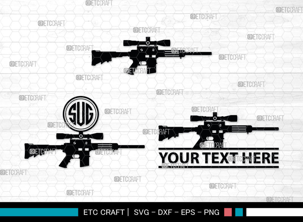 Gun Monogram, Revolver Silhouette, Gun SVG, Gun Silhouettes, Pistol Svg ...