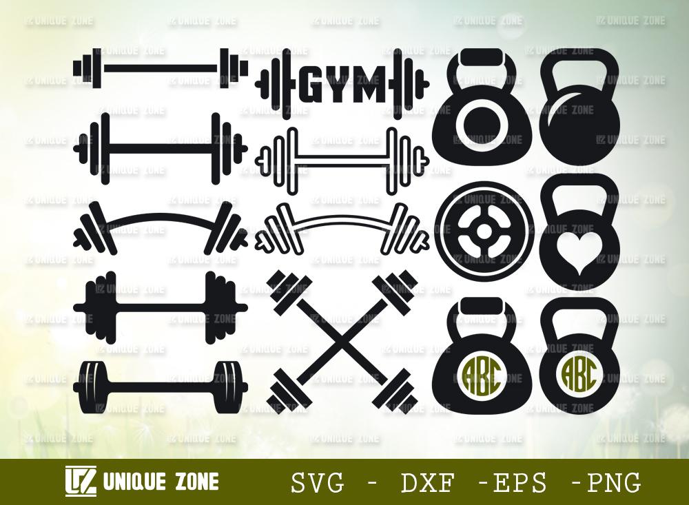 Gym Equipment Svg | Fitness Svg | Dumbbell Svg | Barbell Svg ...