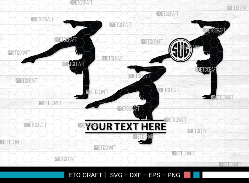 Gymnastic monogram, Gymnastic Silhouette, Gymnastics SVG, Gymnast Svg ...