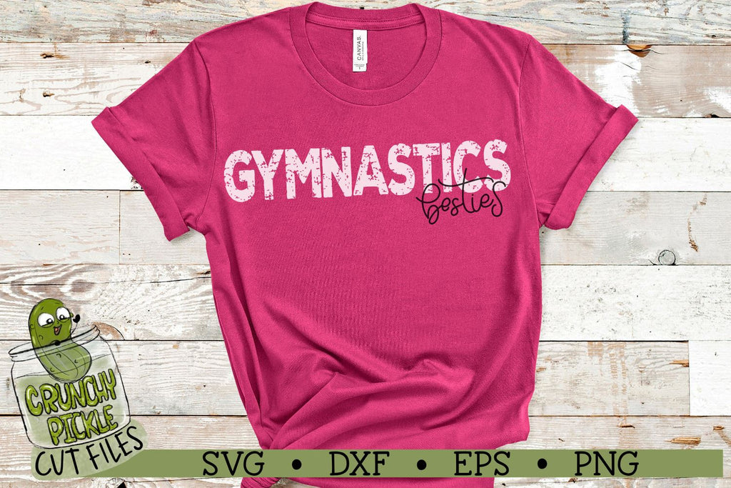 Gymnastics Besties Distressed SVG File - So Fontsy