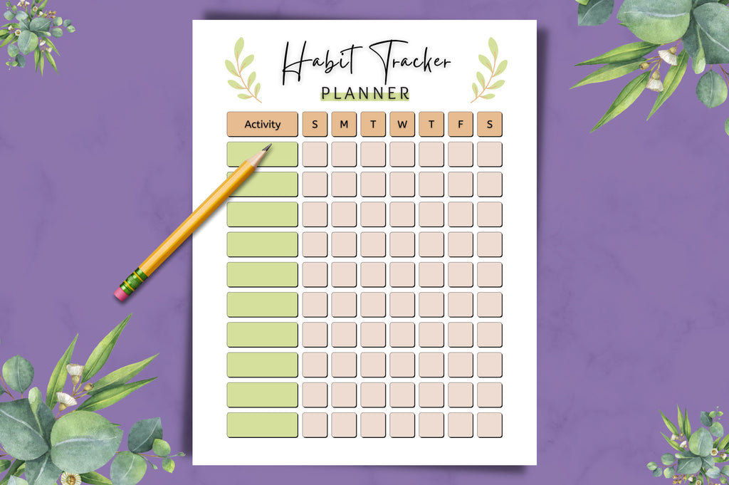 Habit Tracker Printable Canva Template - So Fontsy