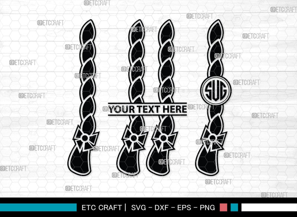 Hair Braided Monogram, Hair Braided Silhouette, Hair Braided SVG ...