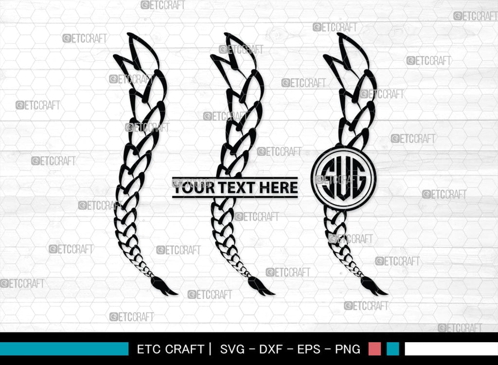 Hair Braided Monogram, Hair Braided Silhouette, Hair Braided SVG ...