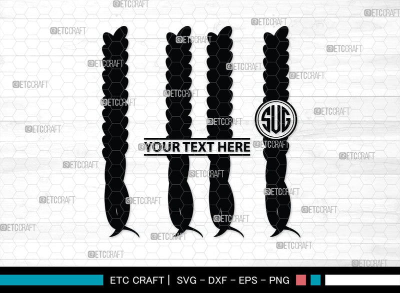 Hair Braided Monogram, Hair Braided Silhouette, Hair Braided SVG ...