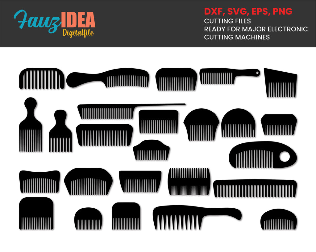 Hair comb For Wood or Plywood Beard combBundle. Laser cut template. Cnc ...