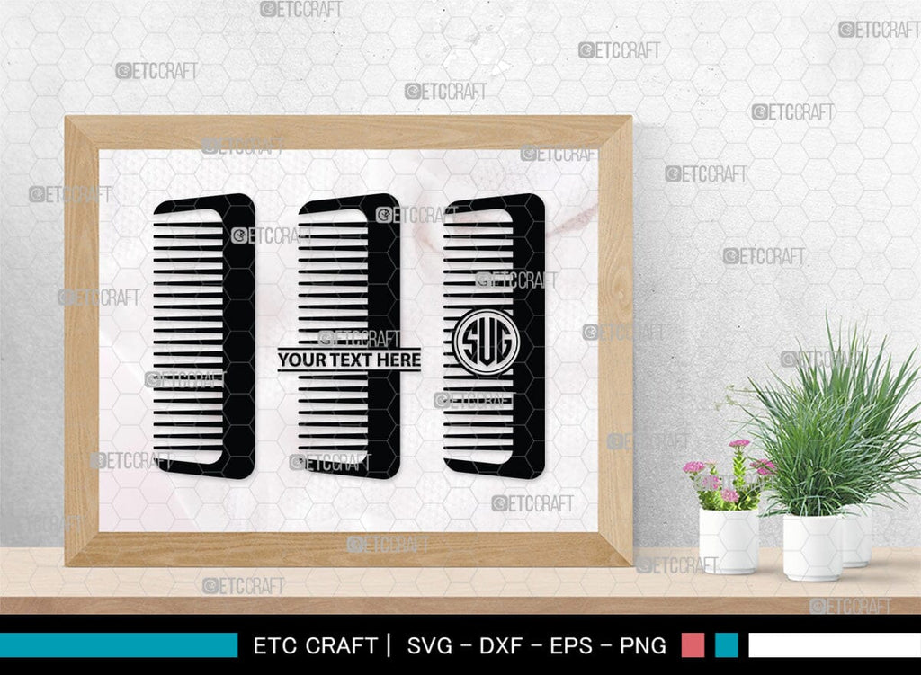 Hair Salon Monogram, Hair Salon Silhouette, Hair Salon SVG, Hair Comb ...
