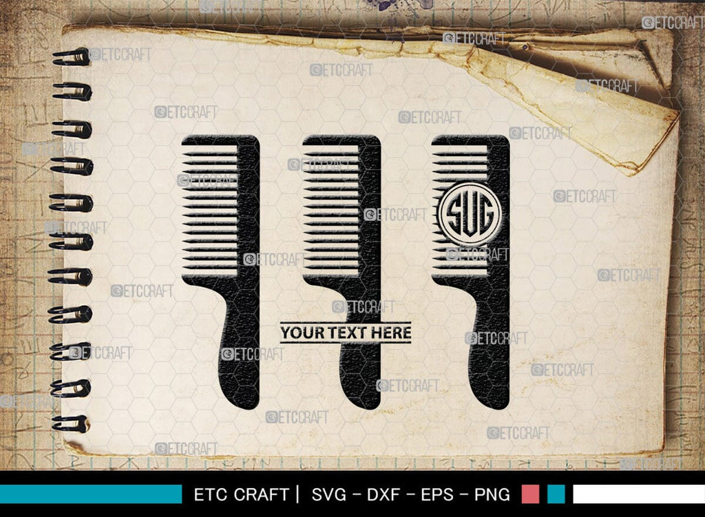 Hair Salon Monogram, Hair Salon Silhouette, Hair Salon SVG, Hair Comb ...